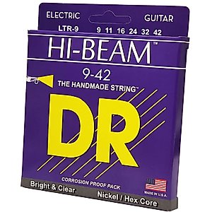 DR Strings Electric Guitar Strings, Hi-Beam, Hex Core 9-42