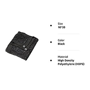 LOVE STORY 10FT x 20FT 55% Black Shade Cloth Sunblock Mesh Cover Taped Edge with Grommets, UV-Resistant,Sun Net for Pergola, Plants Greenhouse, Gardens, Patio, Canopy