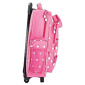 Lillian Vernon Personalized Rolling Luggage for Kids – Pink Polka Dot Design, 6” x 15.5" x 23"H