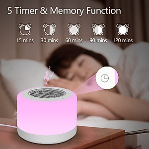 YYDSKIT Sound Machine Baby,White Noise Machine for Baby with Night Light, 32 Soothing Sounds,Plug in,5 Timers & Memory Feature, Noise Machine for Baby Kids Adults,Home