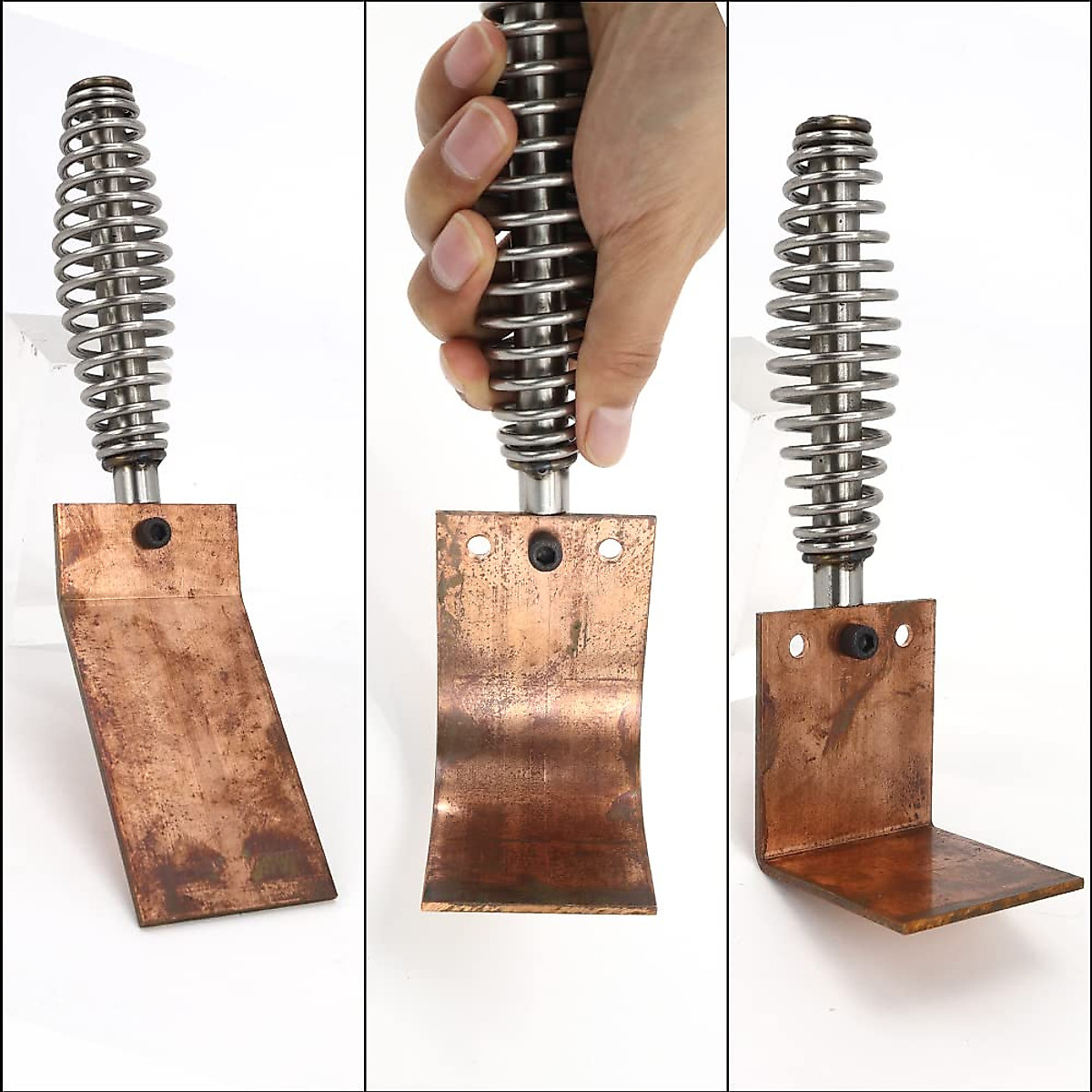 scottchen PRO Welding Spoon Copper Welding Spoon Welders Helper,3 Plate Set, Flat/Curved/Angle Copper Paddle Backer