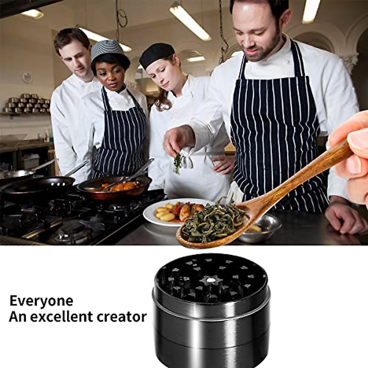 Herb Grinder All-in-one, Kitchen Spice Grinder, Black