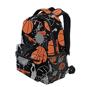 Sports Basketball School Backpack Boy Girl Kids Schoolbag Bookbag Laptop Travel Hiking Daypack for Women Men