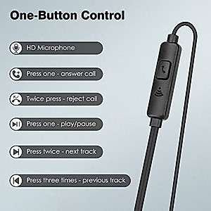 Earbuds Wired with Microphone: 5 Packs in-Ear Headphones, Heavy Bass Stereo Noise Isolating, Earphones Compatible with iPhone and Android Devices, iPad, MP3, Fits All 3.5mm Interface Devices