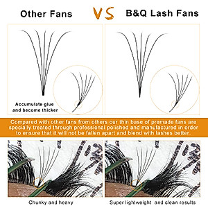 Premade Fans Eyelash Extensions 5D 6D 4D 3D Pre Made Eye Lash Extension Fans Short Stem 0.07 0.10 C D Curl Volume Lash Extensions 9mm to 18mm B&Qaugen Eyelash Extension (5D-0.10D,8-15MIX)