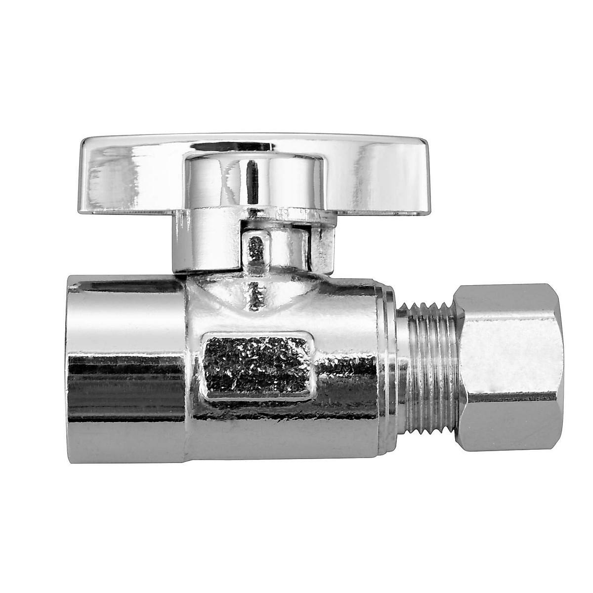 Minimprover 2 Pack Premium Brass Chrome plated 3/8" FIP Female Thread x 3/8 Inch OD Compression Quarter Turn Straight Water Angle Stop Valve Shut Off