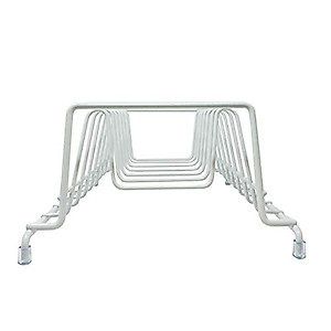 HUJI Plates Holder Pots Pans Lid Organizer Rack for Cabinet, Pantry or Kitchen Counter (ONE, WHITE)