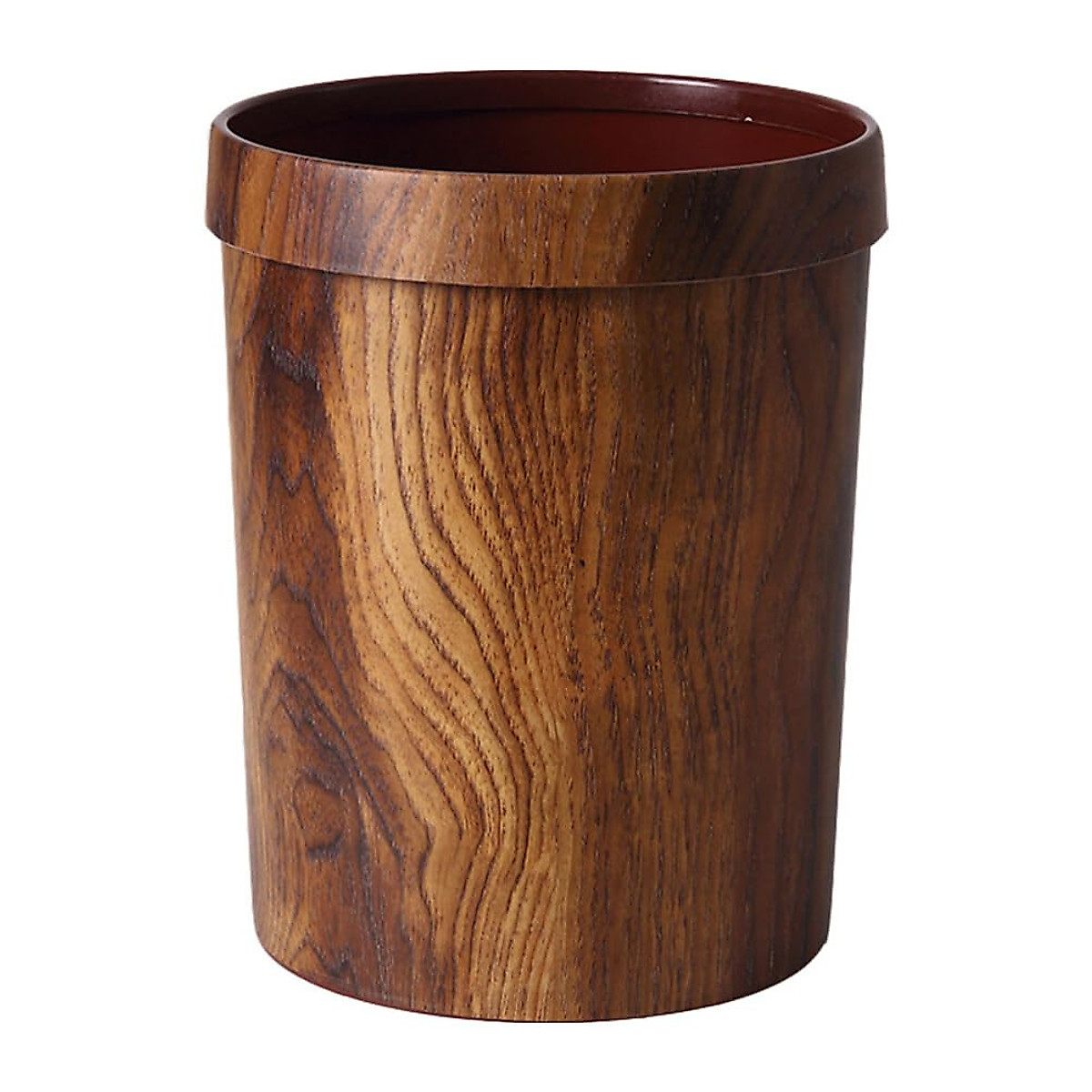 Hotel Kitchen Waste Bins Decorative Round Trash Can Plastic Wood Small Wastebasket Garbage Container Bin Trash Can Pail for Bathroom Kitchen Garbage Containers Indoor Bathroom Waste Basket