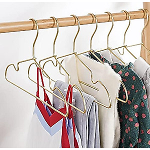 Koobay 12.5” Gold Matt Metal Coat Hanger, 30PCS, Children Standard Suit Hanger, Clothes Hangers for Closet Organization Notches Satin Matt