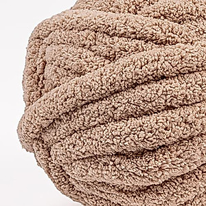 Crafted By Catherine Chunky Chenille Yarn - 2 Pack (41 Yards Each Skein), Beige, Gauge 7 Jumbo