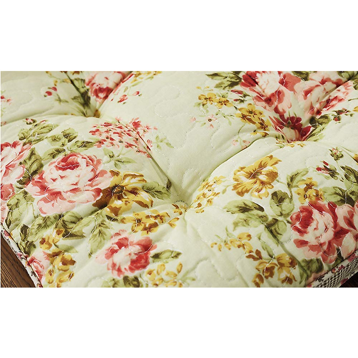 Peacewish Fashion Square Seat Cushion Indoor/Outdoor Floral Chair Cushion with Tie, Non Slip (Flower 22, Set of 2)