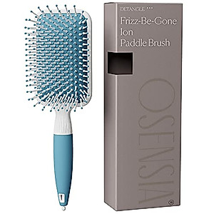 Hair Brush for Thick Hair with Ionic Minerals - Paddle Brush for Men and Women, for Blow Drying, Straightening - Gentle Bristles, Easy Comfort Grip Flat by Osensia (Oval Brush)