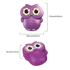 2 Pack Silicone Oven Mitts, Funny Mini Owl Gloves, Oven Mitts Heat Resistant, Kitchen Mitt Potholders for Cooking and BBQ, Easy Clean(Purple)
