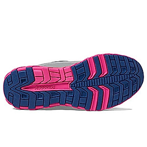 Saucony Wind Shield A/C Sneaker, Grey/Pink/Navy, 1.5 US Unisex Big Kid
