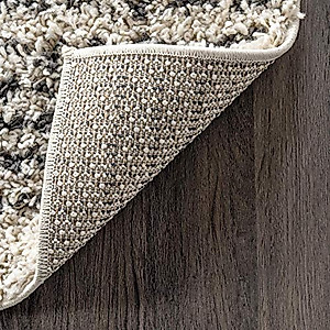 nuLOOM Scarlette Abstract Diamonds Shag Area Rug, 4' x 6', Off-white