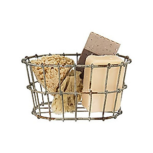 Creative Co-Op Distressed Metal Wire Basket, Brown