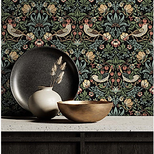 NextWall Aves Garden Peel and Stick Wallpaper (Ebony)