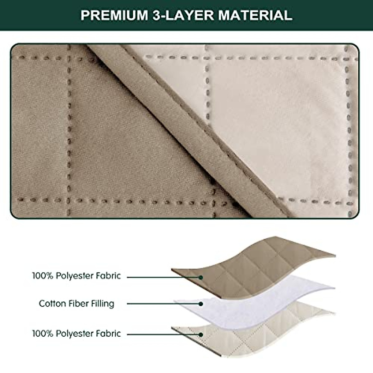 CHUN YI Recliner Chair Cover Reversible Small Recliner Slipcover for Dogs Seat Width to 25 Inch Washable Recliner Chair Protector with Elastic Adjustable Strap for Kids and Pets (Small, Khaki)