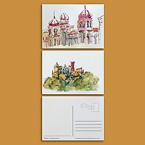 ETCHR Watercolor Postcards - Cold Press - Professional Artist Grade 100% Cotton Watercolor Cards for Mixed Media - 100 Cold Press Watercolor Paper Postcards - Vegan-Friendly