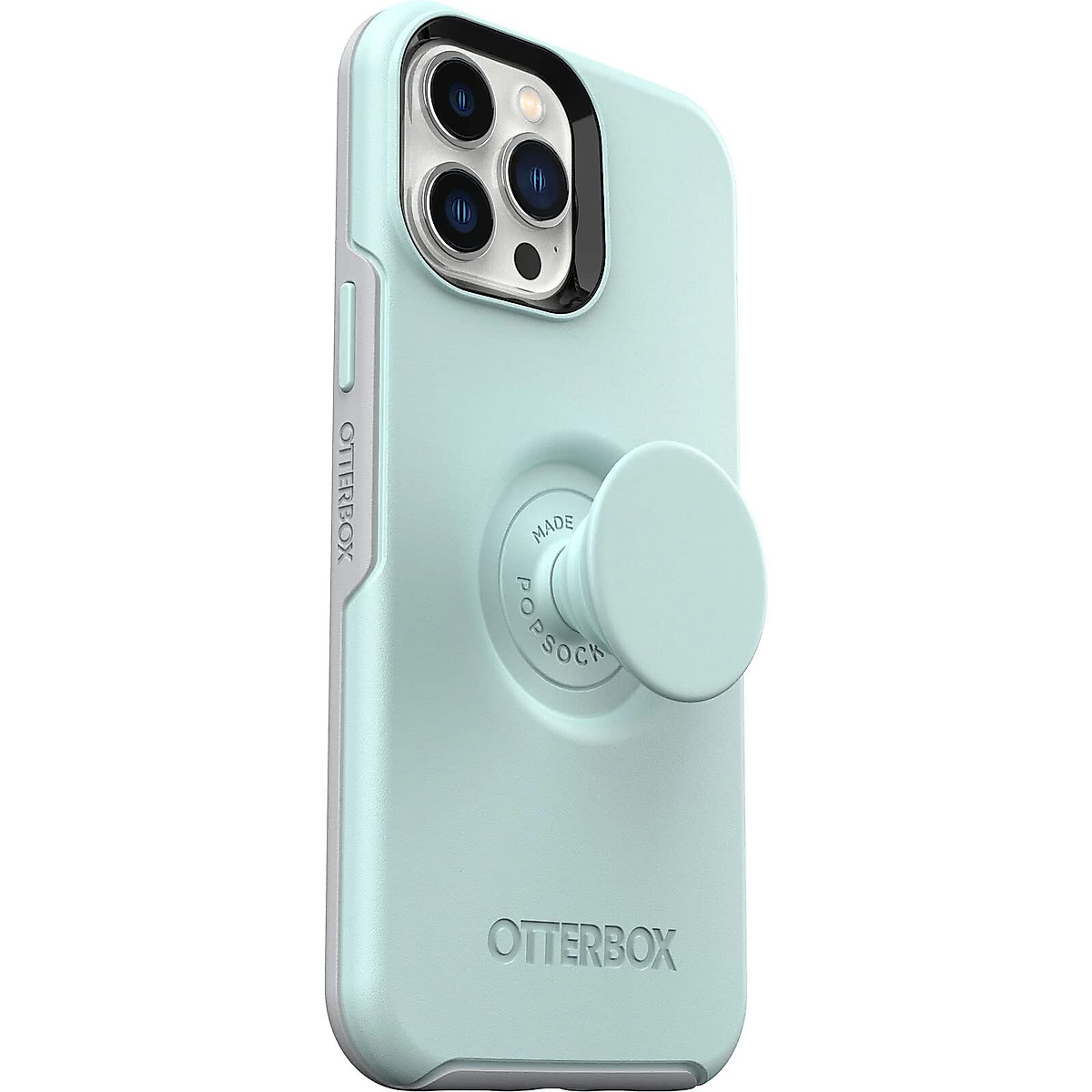OtterBox + Pop Symmetry Series Case for iPhone 13 Pro Max & iPhone 12 Pro Max (Only) - Non-Retail Packaging - Tranquil Waters (Light Teal/Grey)