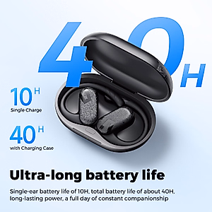 SoundPEATS Breezy Open Ear Headphones, 40Hrs Playtime, 90° Adjustable Wireless Earbuds, Bluetooth 5.4 Earphones, 12mm Drivers, 4 Mics with AI Call Noise Cancellation