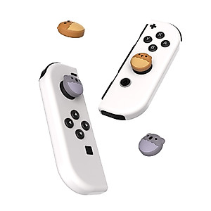 eXtremeRate PlayVital Brown Bear & Koala Cute Switch Thumb Grip Caps, Joystick Caps for Nintendo Switch Lite, Silicone Analog Cover Thumbstick Grips for Switch OLED Joycon