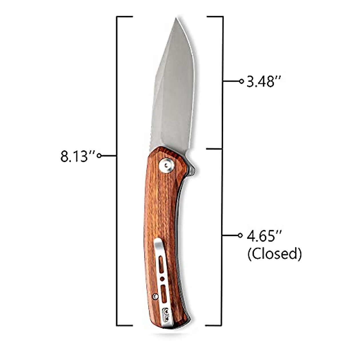 SENCUT Snap Folding Pocket Knife, Liner Lock Knife, G10 and Wood Handle with Reversible Clip SA05D