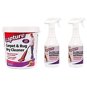 Capture Carpet & Rug Dry Cleaner (2.5lb) & Pre-Mist Soil Release for Carpet Dry Cleaner, Carpet Cleaning Pre Spray (2 Pack) - Bundle