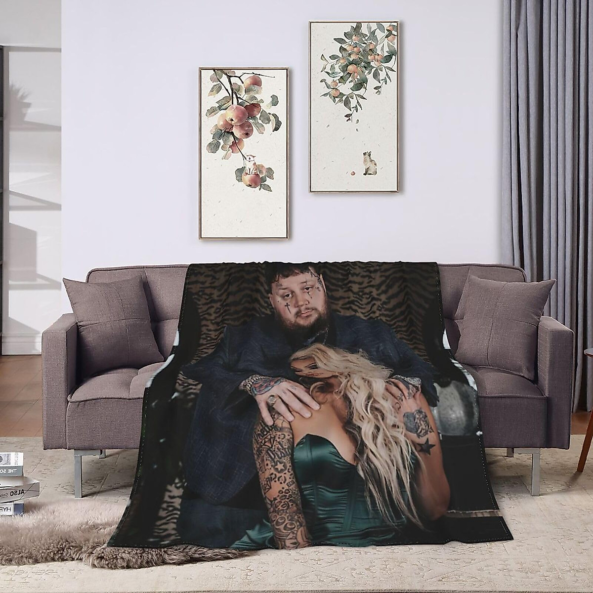 Jellys Music Rolls Blanket Flannel Fleece Blanket Ultra Soft Lightweight Throw Blanket for Bed Couch Living Room 50"x40"