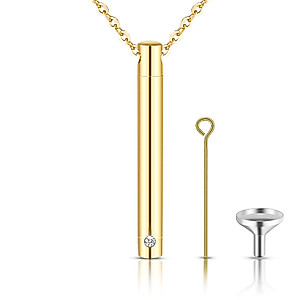 XIUDA Urn Necklace Pendant for Memorial Ashes with Stainless Steel Keepsake Ash Jewelry