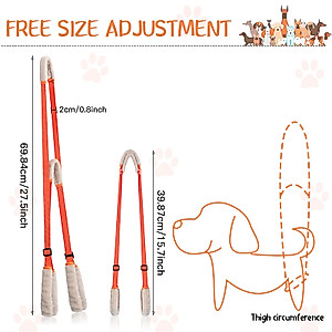 Mixweer 2 Pcs Dog Support Harness for Back Legs Dog Rear Lifting Sling Aid with Handle and Shoulder Strap Hind Leg Support for Pet Mobility Helps Dogs with Poor Stability Joint Injuries (Orange)