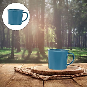Hemoton Melamine Coffee Tea Mugs Cup: Enamel Coffee Cups, Blue Galvanized Steel Beverage Cup, Party Drinking Mugs for Milk Hot Chocolate