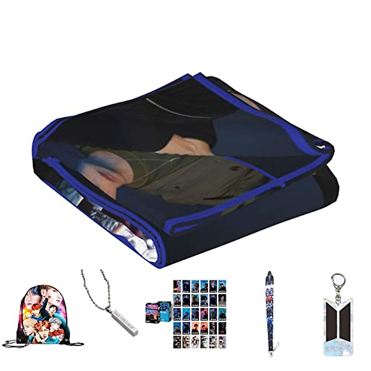 BT Throw Blankets Gift Set Merch Keychain Bag Lanyard Bracelets Posters Living Room Luxury Gift Bedroom 40 x 60 inch Blanket Merchandise