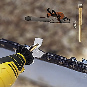 18pcs High Hardness Diamond Chainsaw Sharpener- Titanium Plated Burr Stone File in 3 Size Diamond Sharpening Wheels Chainsaw File for Chain Saw Stone Jewelry Wood (5/32'', 3/16'', 7/32'')