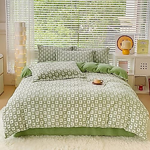 XHCTNN 4Pcs Queen Sheet Set - High Weight Milk Fleece Soft Beding Three Dimensional Carved Flower Plush Quilt Cover Pillowcase for Fall Winter(G,1.5m/200 * 230cm)