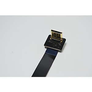 BLACK 80CM FPV Flat FFC HDMI Cable Mini HDMI male 90 degree angled to Standard HDMI Normal HDMI Full HDMI for Canon 5D3 5D2 Panasonic lumix GH3 GH2 Sony nex 5N 5T 5R 7N