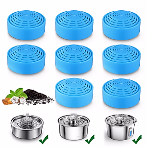 Cat Water Fountain Filter, Cat Fountain Replacement Filters for 2.0L/67oz Automatic Pet Water Dispenser,Pet Water Fountain Replacement Filters Package(Filter 8 Pack)