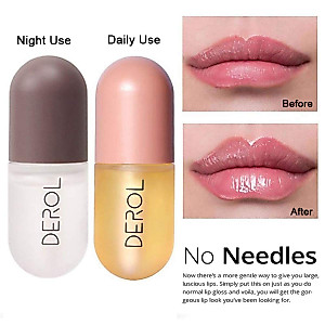 2 Pcs Lip Plumpe - Lip Plumper Set,Natural Lip Plumper,Natural Lip Care, Day & Night Serum