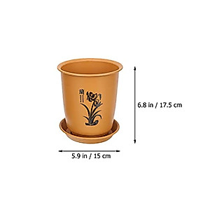 ERINGOGO Indoor Hanging Planters 2 Pack Orchid Pots with Saucer, 6 Inches Decorative Flower Pot with Drainage Holes, Plastic Bonsai Succulent Planter for Indoor Outdoor Plants Hanging Flower Pot