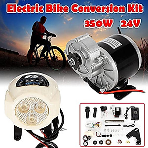 ZAWAYINE 24V 350W Electric Bicycle Conversion Kit Powerful E Bike Rear Wheel Motor Hub, 3300 RPM Bike Conversion Kit, Electric Bike Kits for 22-28 Inchs Regular Bicycles