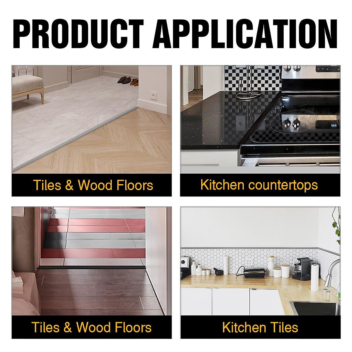 Bnell Floor Transition Strip Self Adhesive Vinyl Laminate Floor Cover Strip 3" Floor Flat Divider Strip for Joining Floor Gaps and Doorway Transitions (10Ft, 7.6cm, Yellow Oak)