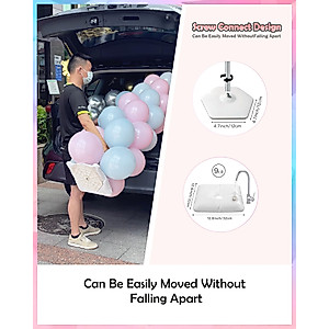 YALLOVE Balloon Column Stand, Set of 2 Balloon Stand with 10 Inch Latex Balloons