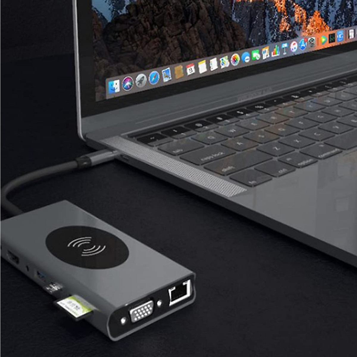 14 in 1 USB 3.1 Type-C HUB USB -C to HDMI 4K 30Hz VGA 100W PD Charging Adapter RJ45 Audio SD TF Card Reader USB 3.0 Hub for MacBook Nintendo Samsung Dex