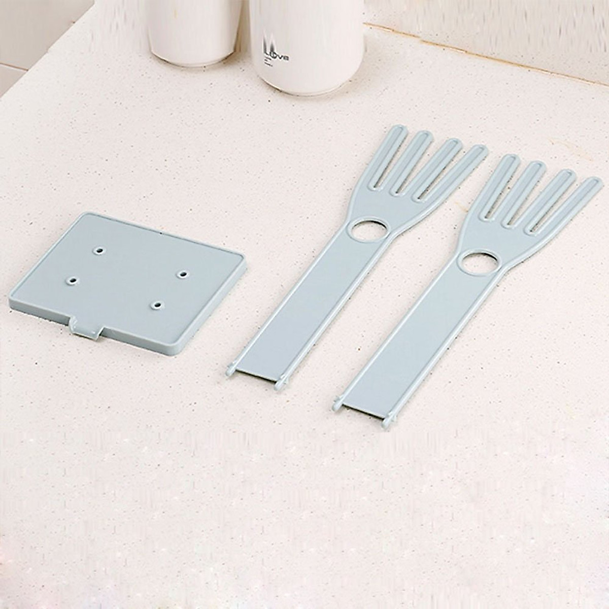 Pixco Glove Drain Rack Glove Stand Holder Plastic Sink Stand Towel Storage Multi Use Tool, Towel Storage Holders, Kitchen Sink Shelf Food Storage Bag Holder Gloves Drying Accessories Holder (Blue)