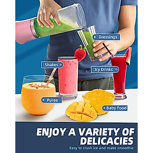 Portable Blender, Personal Blender for Shakes and Smoothies in the Kitchen, Personal Size Blender with Rechargeable USB, Best Kitchen Gadget 20 Oz Traveling Fruit and Veggie Juicer Cup With 6 Blades