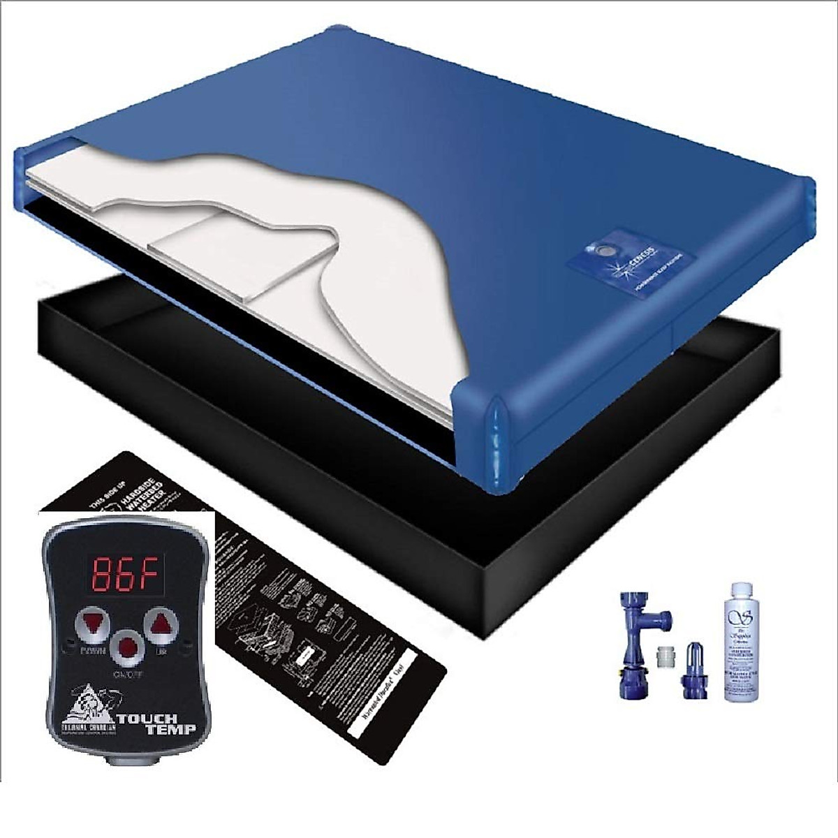 INNOMAX 70% WAVELESS WATERBED Mattress/Liner/Digital Heater/Fill Drain/Conditioner KIT (Super Single 48x84 1G5GT4)