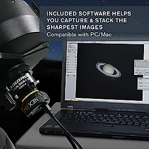 Celestron – NexImage Burst Color Solar System Imager – Astronomy Camera for Moon and Planets – 10 MP Camera for Astroimaging – High Resolution – Ultra–Sensitive ON Semiconductor MT9J003 CMOS Sensor