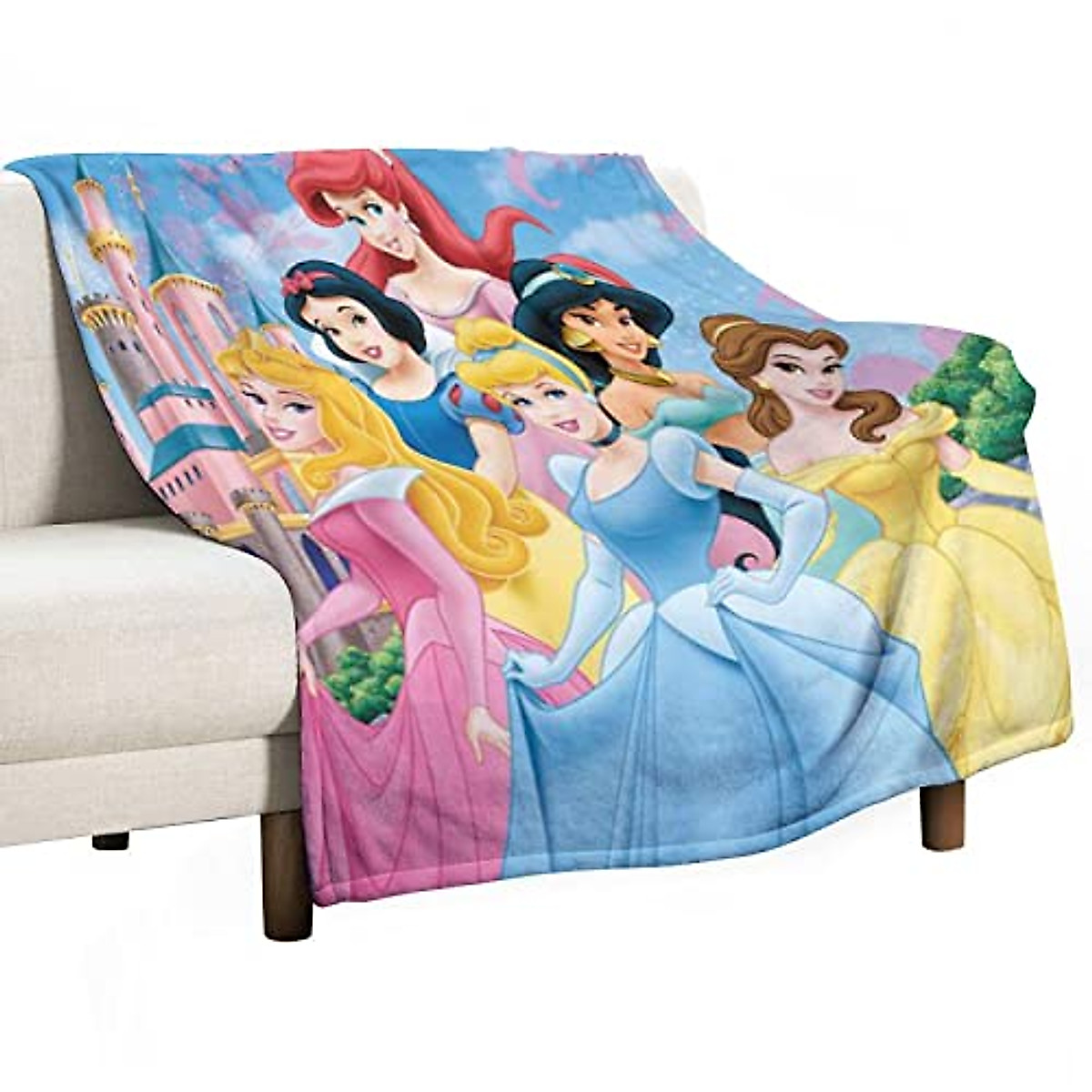 Soft Anime Cozy Flannel Blanket Princesses Couch Sofa Lightweight Cartoon Bed Plush Throw Blanket. 40"X50"