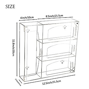 Aphbrada Ziplock Bag Organizer for Drawer, Acrylic Baggie Bags Organizer Plastic Bags Dispenser Holder for Gallon Quart Sandwich & Snack, Compatible with Ziploc, Glad, Hefty Variety Size Bag, Clear