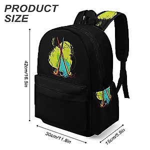 Field Hockey Travel Backpack Lightweight 16.5 Inch Computer Laptop Bag Casual Daypack for Men Women